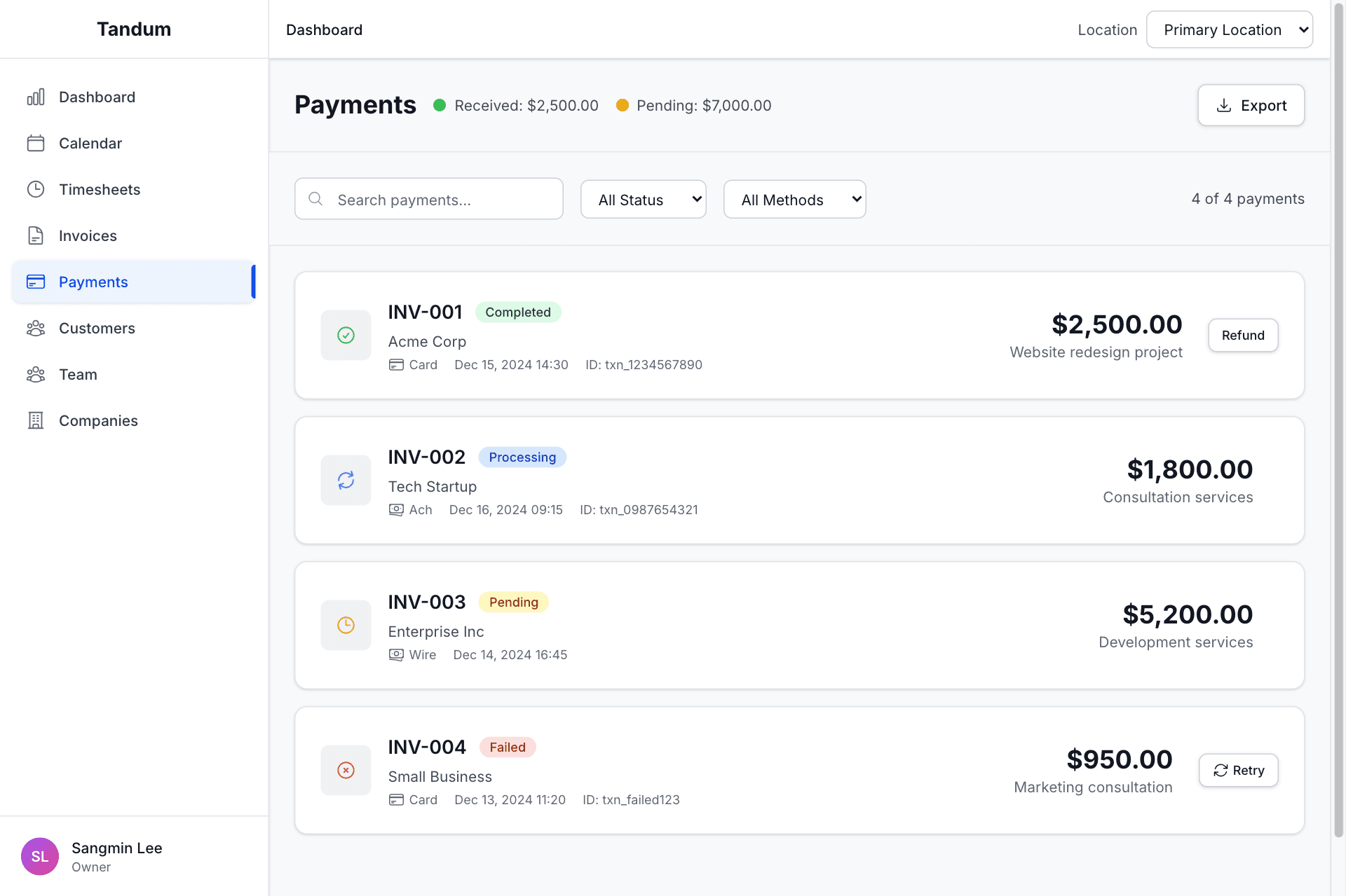 Tandum - Modern Business Management